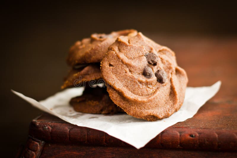 Chocolate Sable Cookies stock photo. Image of dark, snack - 63244980