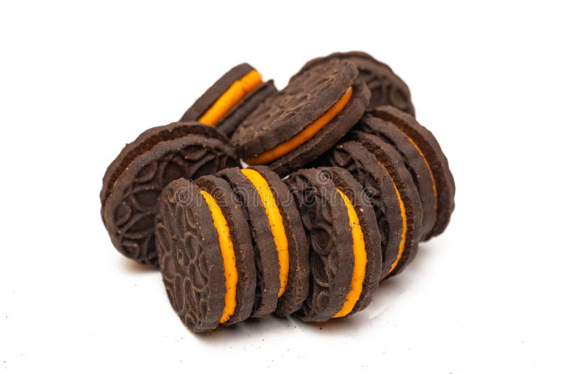 Chocolate sandwich cookies stock photo. Image of cracker - 343441896