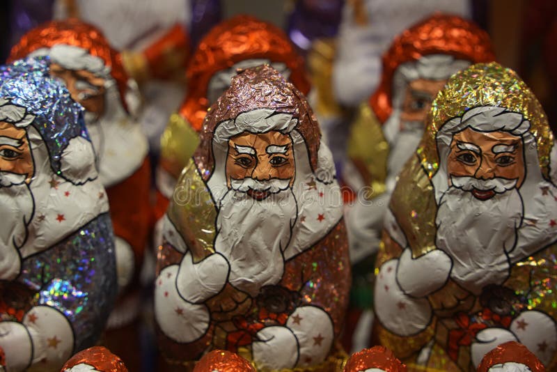 Chocolate Santa Claus San Nicholas Figure in Austria Stock Photo ...