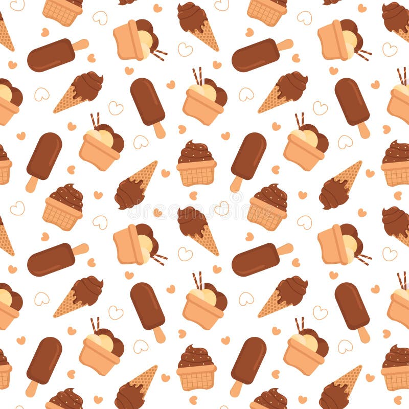 Chocolate Seamless Pattern Design with Choco Decoration in Template ...