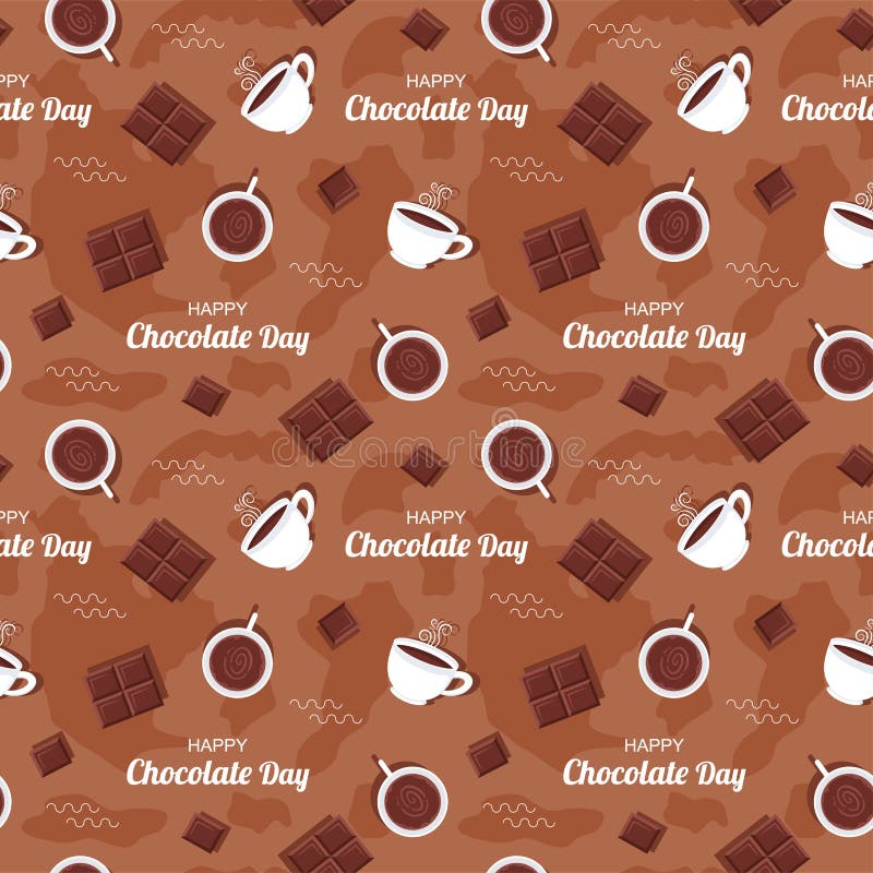 Chocolate Seamless Pattern Design with Choco Decoration in Template ...