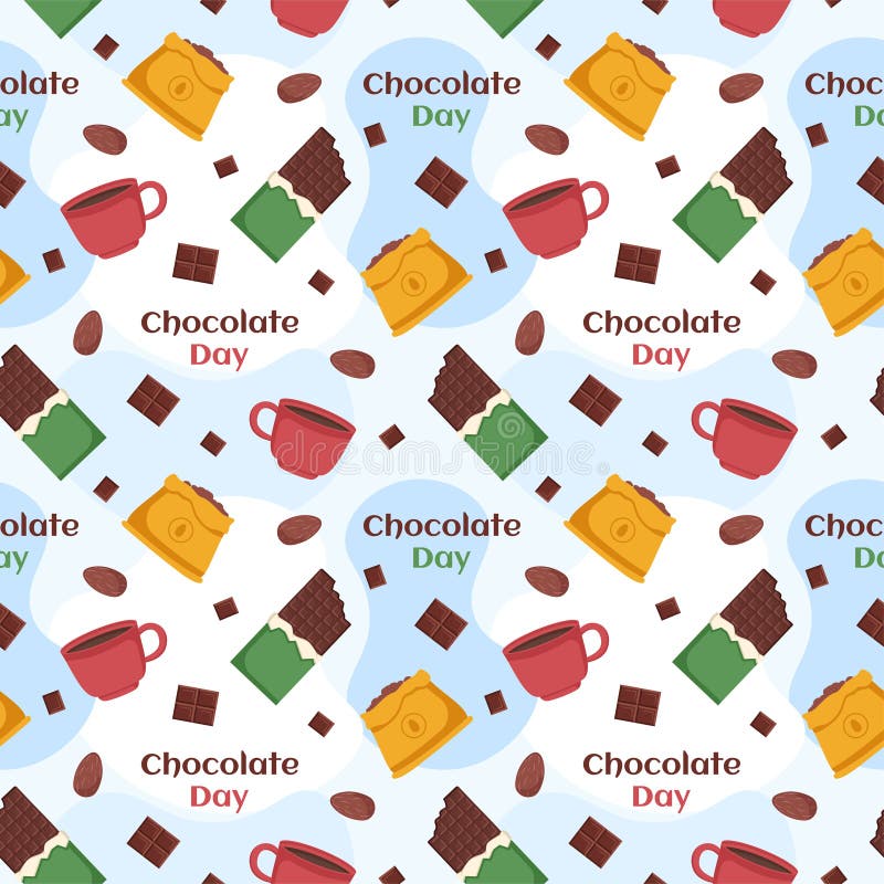 Chocolate Seamless Pattern Design with Choco Decoration in Template ...