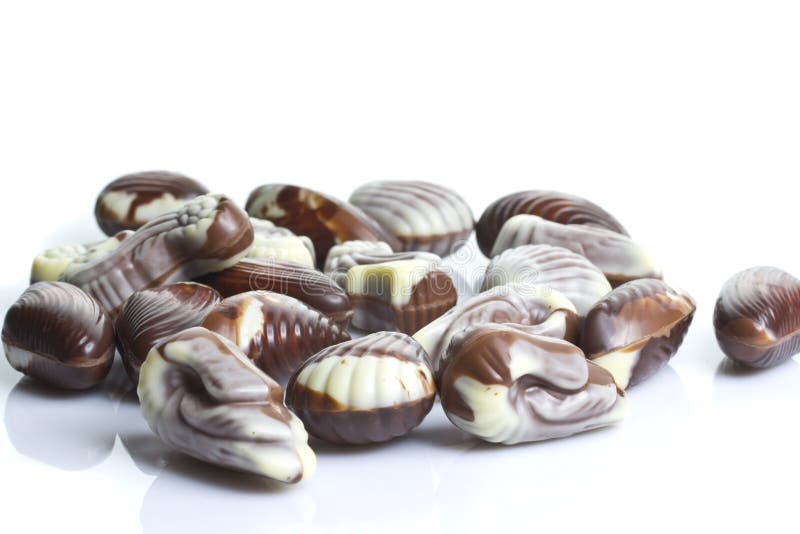 Chocolate Seashells Isolated Stock Photo - Image of gift, fancy: 47239642