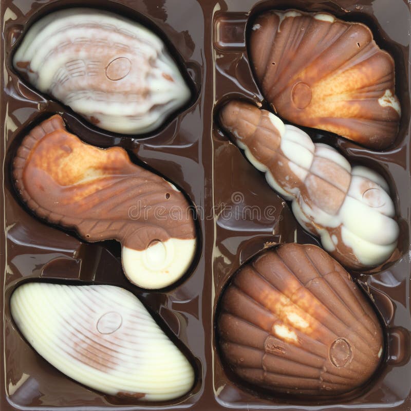 Chocolate seashells stock image. Image of holiday, belgian - 23305671