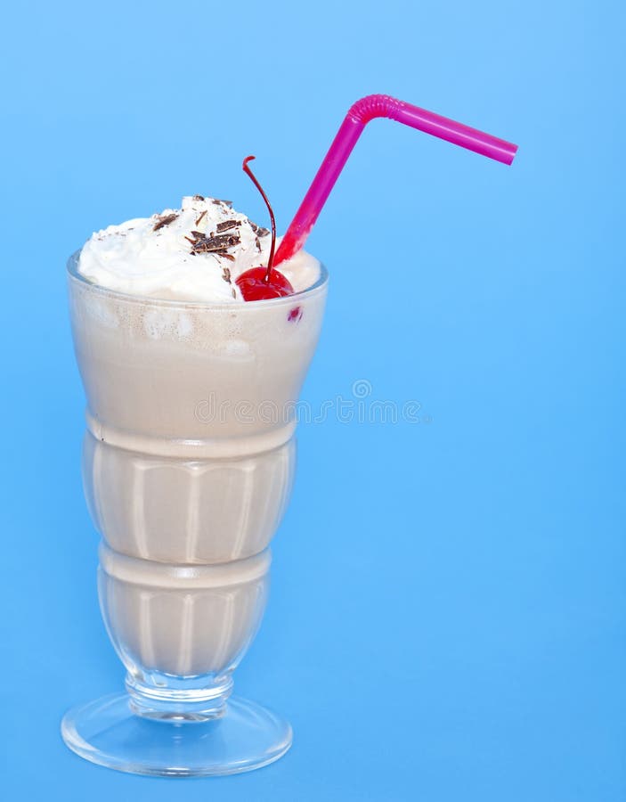 Chocolate Shake with a Drizzle of Chocolate Sauce Stock Image - Image ...