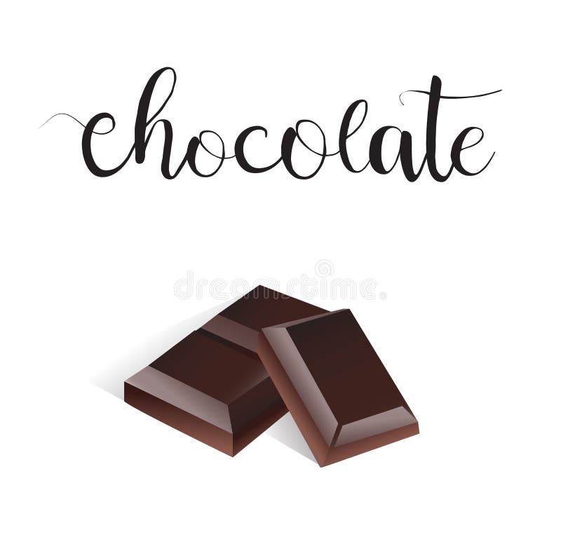 Chocolate Slice Vector. Dark Chocolate Realistic Stock Vector ...