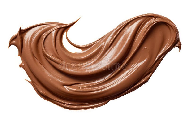 Chocolate Smear Isolated, Melted Chocolate Texture on White Background ...