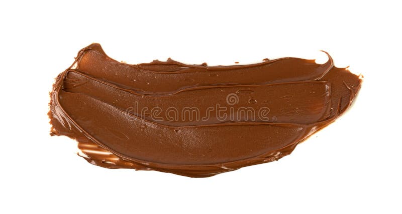 Chocolate Smear Isolated, Melted Chocolate Texture on White Background ...