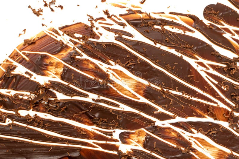 Chocolate Smear Isolated, Melted Chocolate Texture on White Background ...