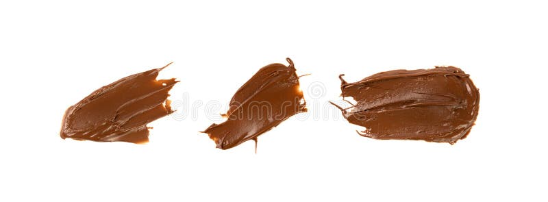 Chocolate Smear Isolated, Melted Chocolate Texture on White Background ...
