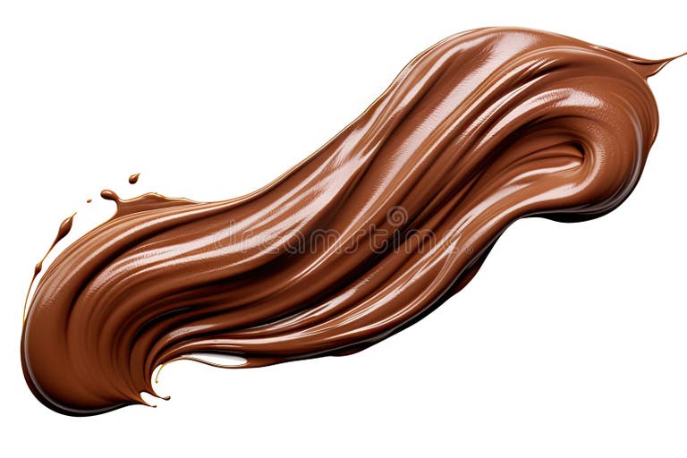 Chocolate Smear Isolated, Melted Chocolate Texture on White Background ...