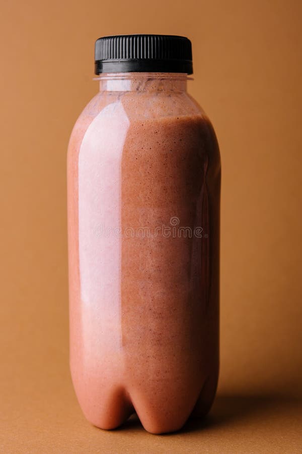 Chocolate Smoothies Milkshake in Bottle Stock Photo - Image of drink ...