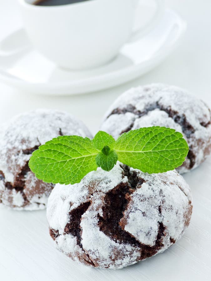 Chocolate snowcaps stock image. Image of group, biscuit - 18829593