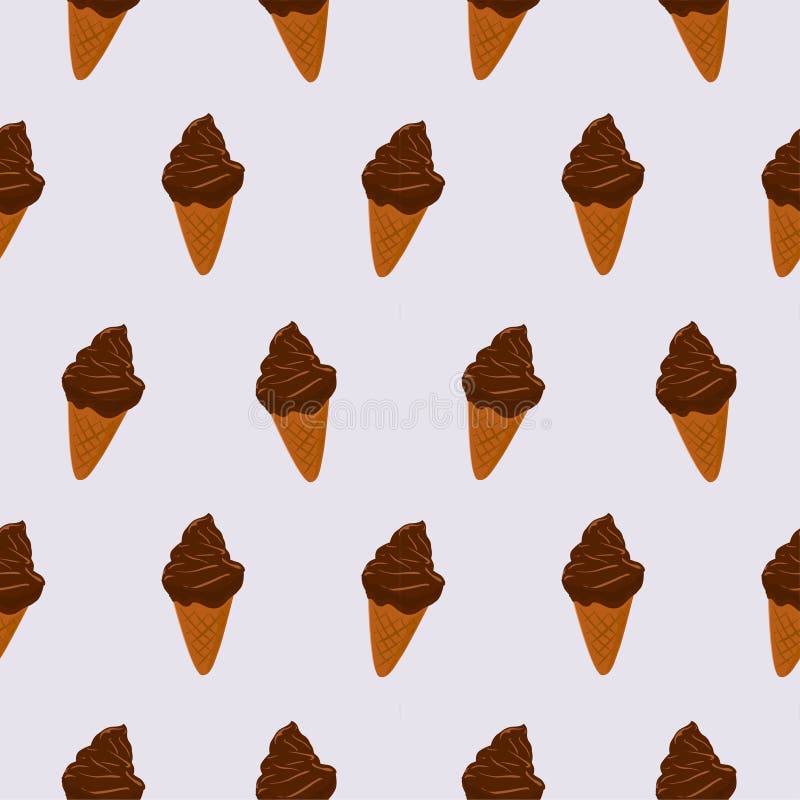 Ice Cream Seamless Pattern. Soft Cream Vector. Stock Illustration ...