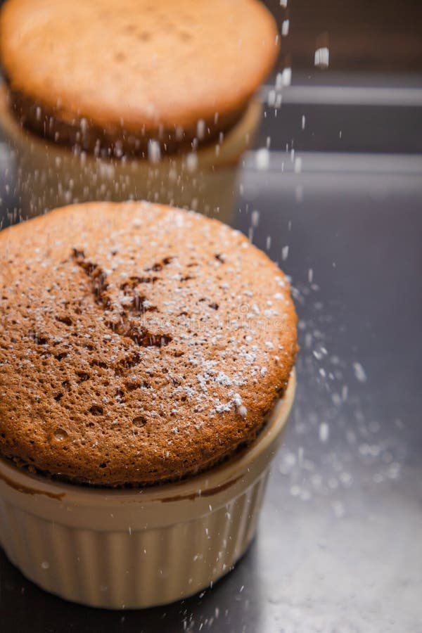Chocolate Souffle Home Made at the Kitchen Table Stock Image - Image of ...