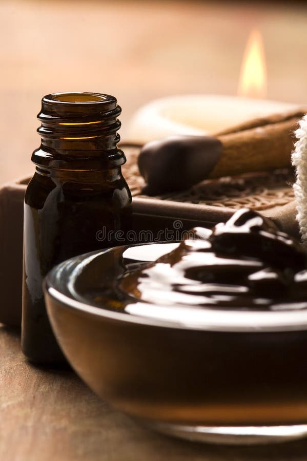 Chocolate Spa with Cinnamon Stock Photo - Image of herb, care: 23332822