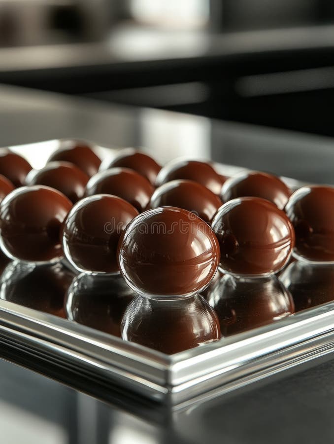 Chocolate Spheres Reflective Surface Stock Photos - Free & Royalty-Free ...