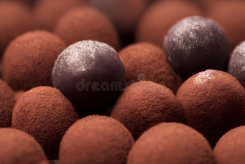 Chocolate Spheres, a Sweet Quick Snack, Sugary Chocolate Balls Stock ...