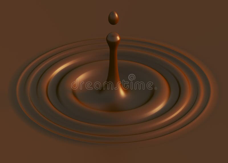 Drop of Liquid Chocolate and Ripple Stock Illustration - Illustration ...
