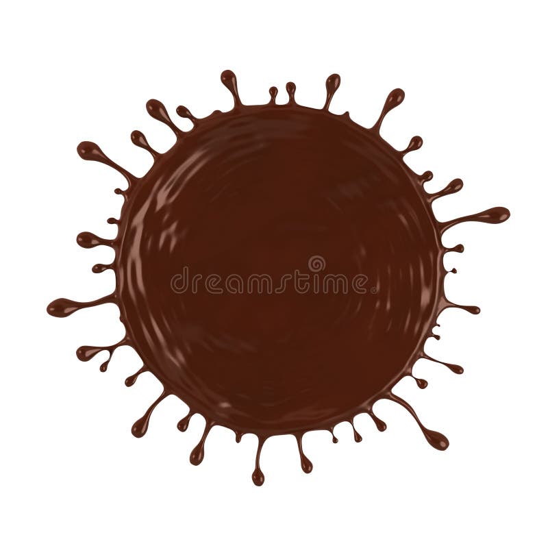 Round Chocolate Splash with Drops Stock Illustration - Illustration of ...