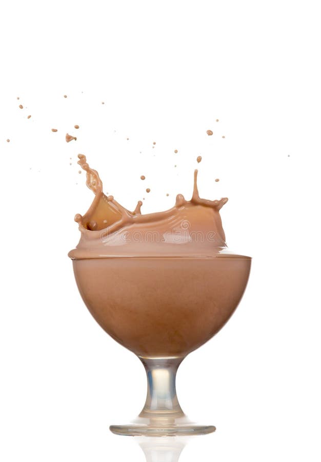 Splashes of Chocolate Milkshake on Brown Background with Chocolate ...