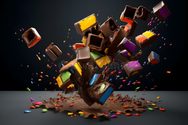 Chocolate Splash Cocoa Creative Poster. Neural Network AI Generated ...
