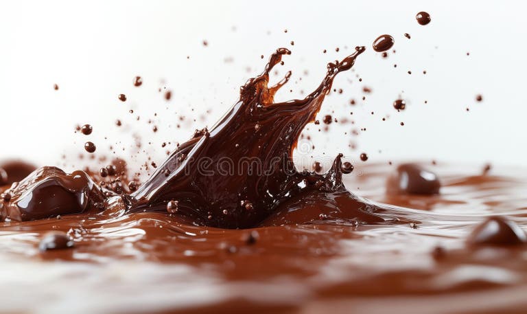Chocolate Splash with Droplets Creating Dynamic Motion and Texture ...