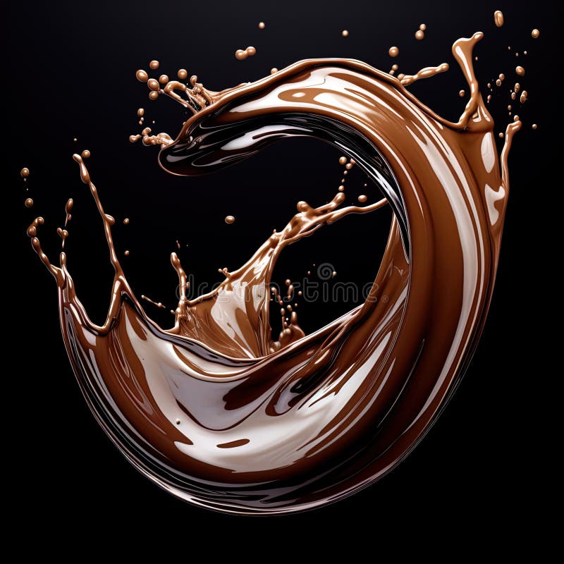 Chocolate splash. stock illustration. Illustration of packaging - 283836384
