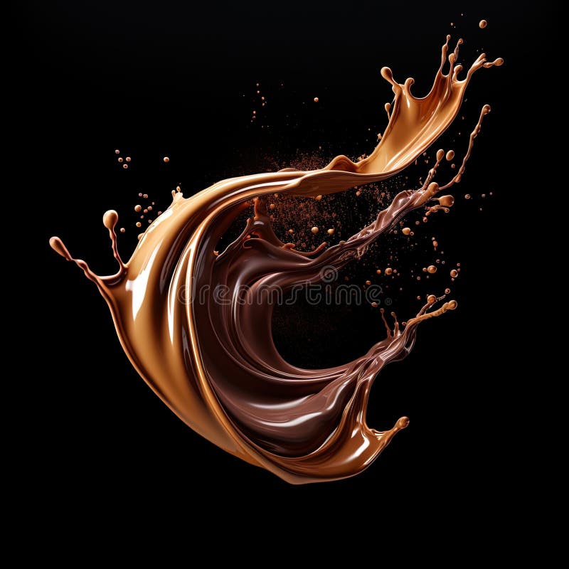 Chocolate splash. stock illustration. Illustration of liquid - 283836922
