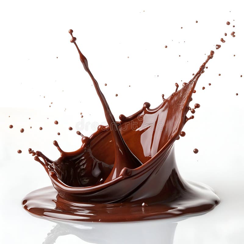 Chocolate Splash Isolated on White Background Stock Illustration ...