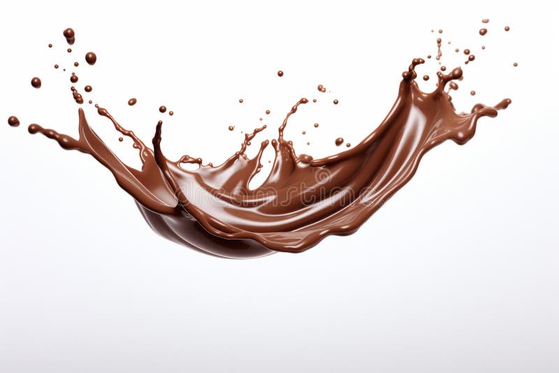 Chocolate Splash Isolated on White Background. Close Up of Chocolate ...