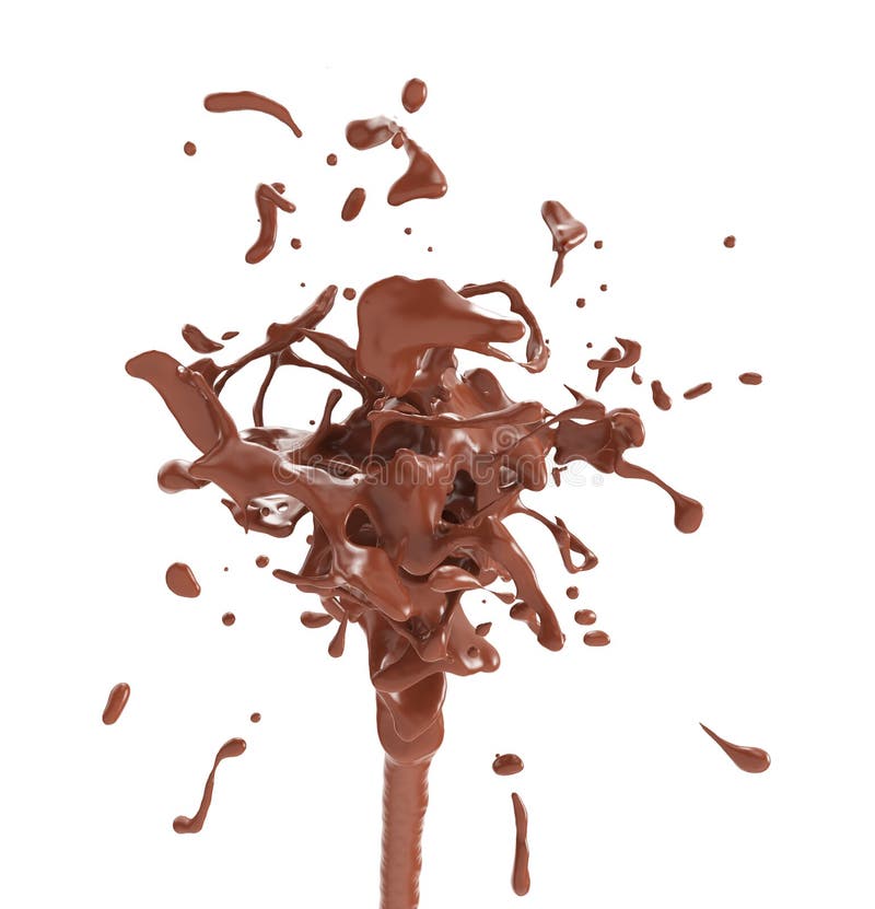 Chocolate Splash Isolated on White Background Stock Illustration ...