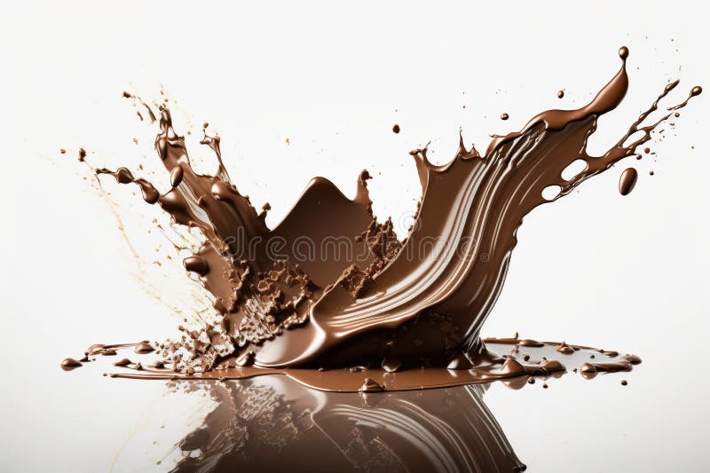 Chocolate Splash Isolated on White Background. Stock Illustration ...