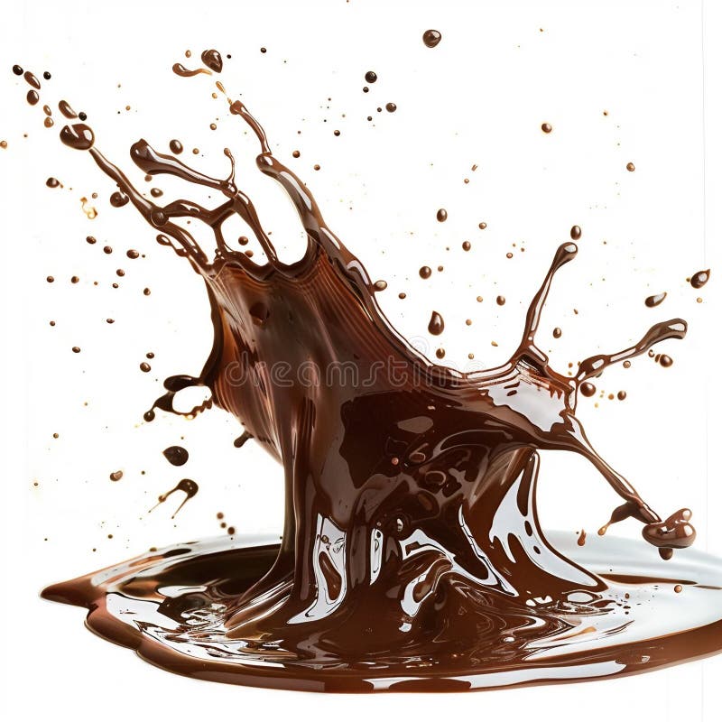 Chocolate Splash Isolated on Isolated White Background, Liquid Form ...