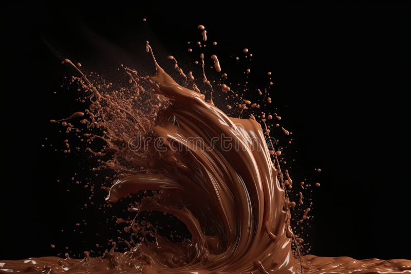 Chocolate Splash Splashing Liquid from Generative Ai Stock Illustration ...