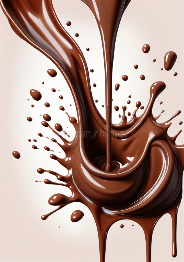 Chocolate Splash Vector Illustration. Generative AI Stock Illustration ...