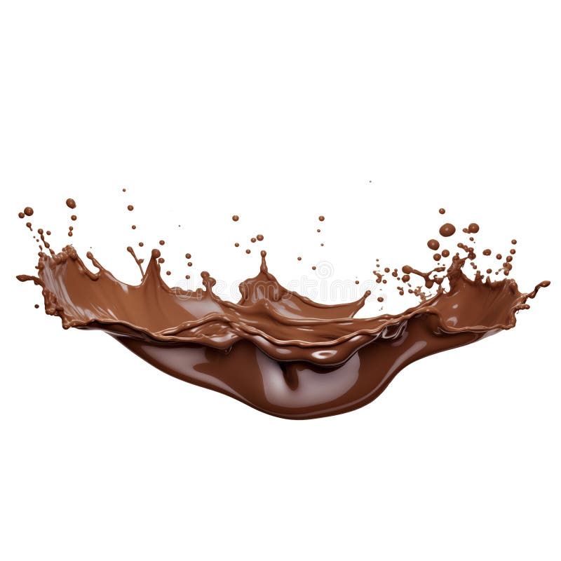 Chocolate Splashes Isolated on White or Transparent Background. Close ...