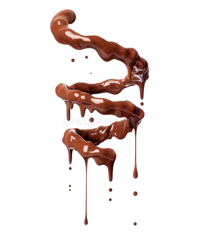 Chocolate Splashes in Spiral Shape on a White Background Stock Photo ...