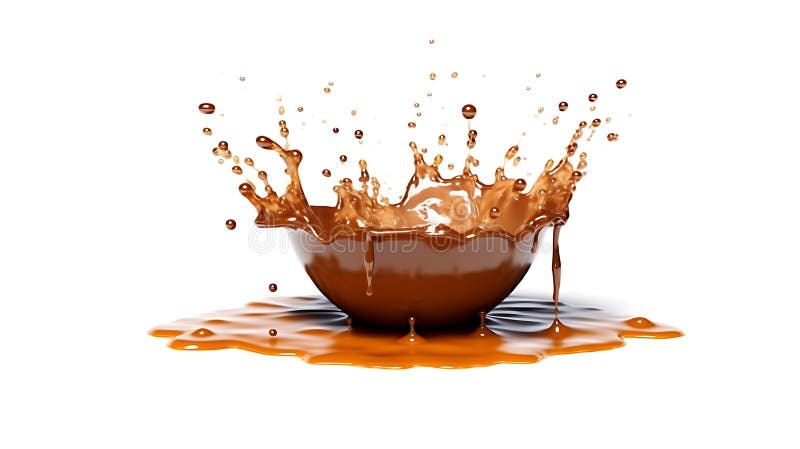 Chocolate Splashing into a Bowl of Chocolate Stock Illustration ...
