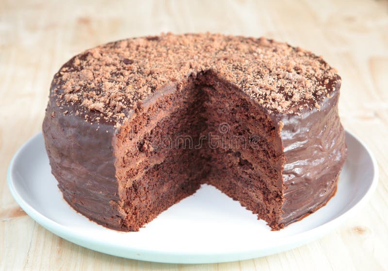 Chocolate Sponge Cake with Chocolate Buttercream Stock Photo - Image of ...
