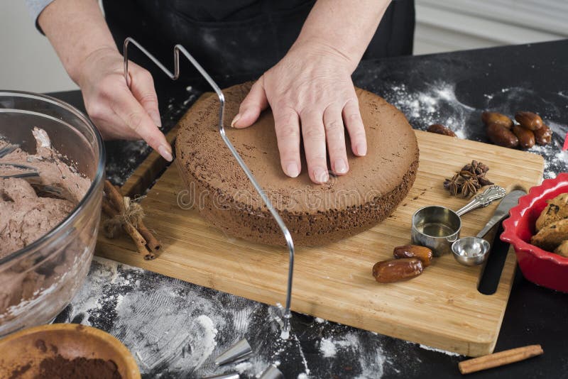 Chocolate Sponge Cake Separation Stock Photo - Image of circle ...