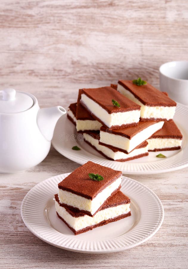 Chocolate Sponge with Creamy Filling Stock Image - Image of filling ...