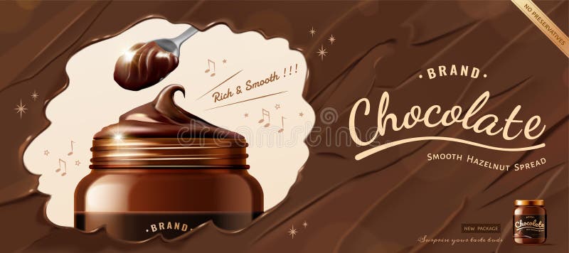 Chocolate Spread Ad Template Stock Vector - Illustration of creamy ...