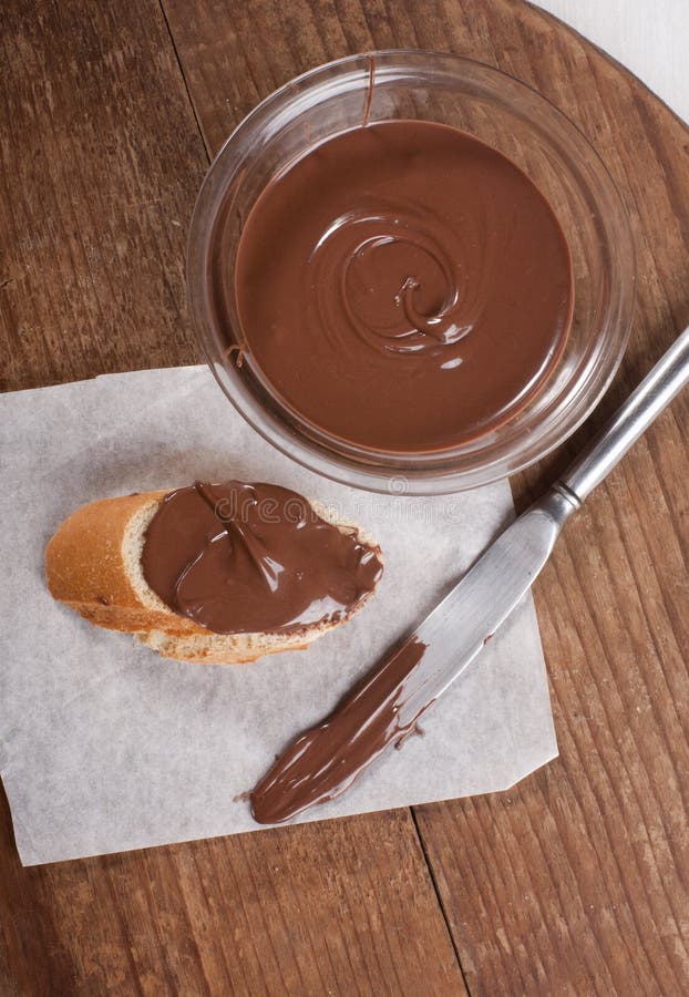 Chocolate Spread on Baguette Stock Photo - Image of food, tasty: 28063670