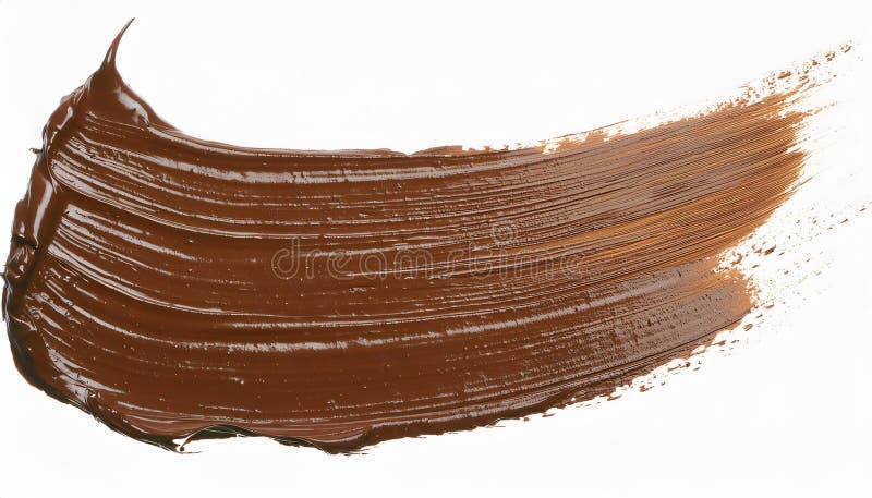 Melted Chocolate Spread Making a Swirl on White Background Stock Image ...