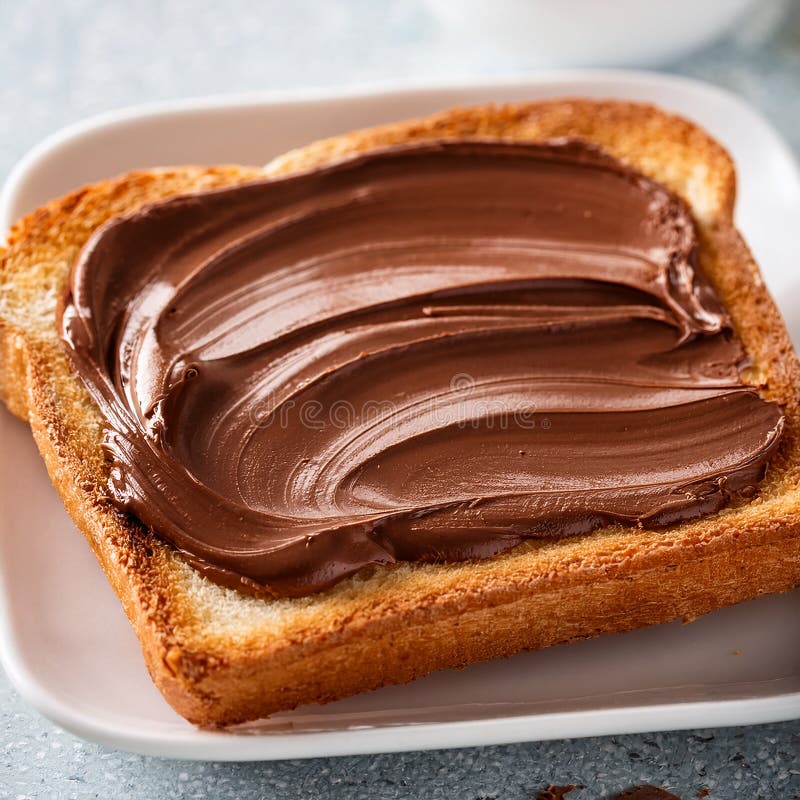 Chocolate Spread on Toast, Close Up Stock Illustration - Illustration ...