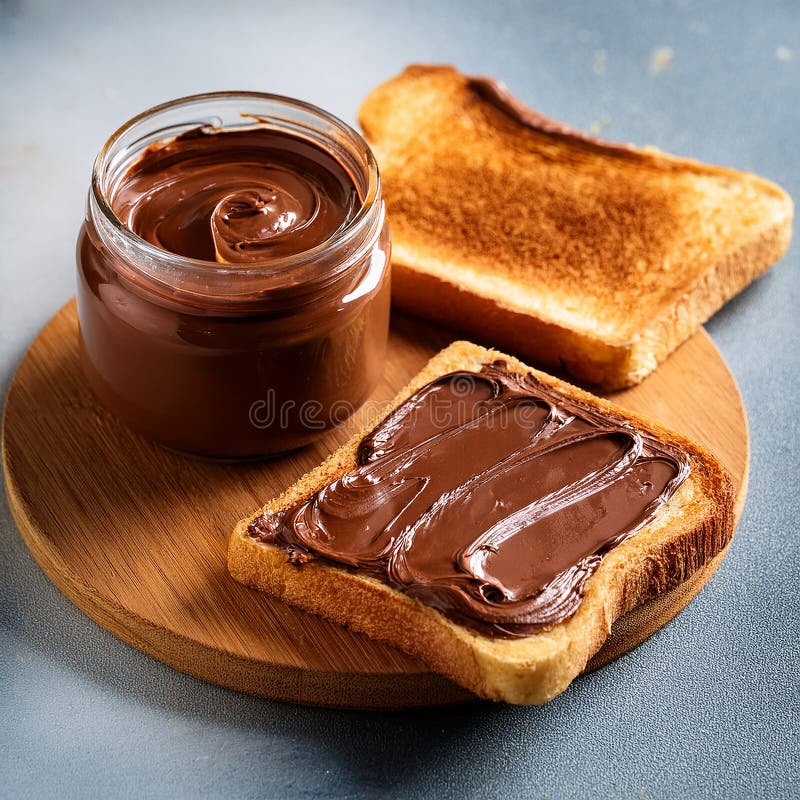 Chocolate Spread on Toast, Close Up Stock Illustration - Illustration ...