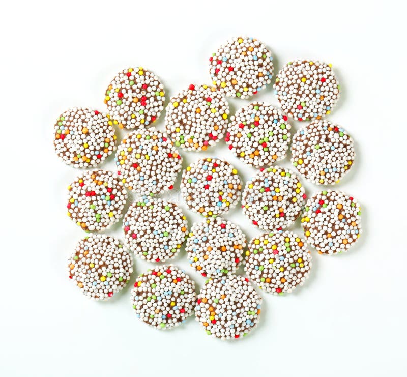 Chocolate sprinkle cookies stock image. Image of sweet - 56805813