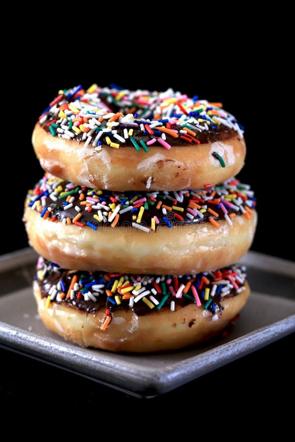 Chocolate Sprinkle Doughnuts Stock Photo - Image of doughnut, doughnuts ...