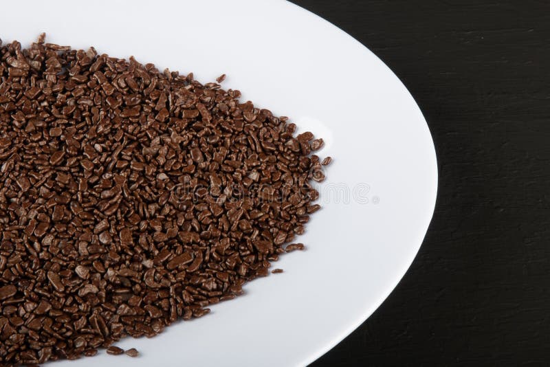 Chocolate Sprinkles Background. View of Granulated Chocolate Stock ...